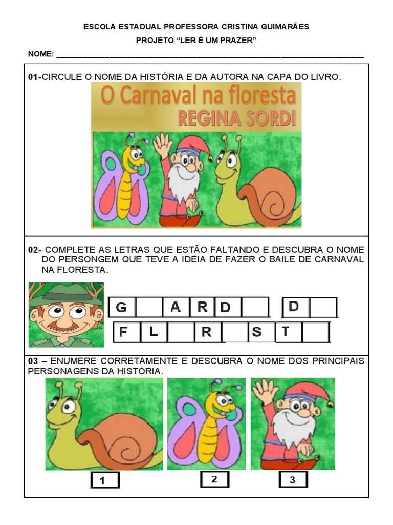Estudo Carnaval Na Floresta 1 2 Ok | PDF
