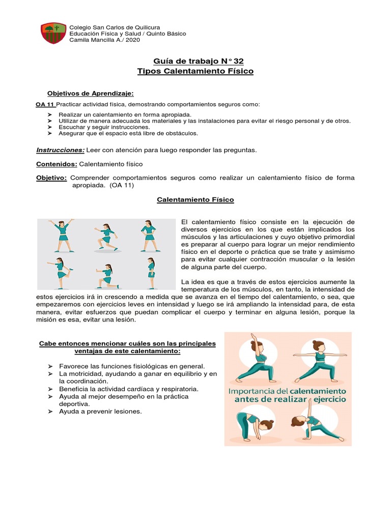 Tipos de Calentamiento Físico Escolar | PDF | Deportes