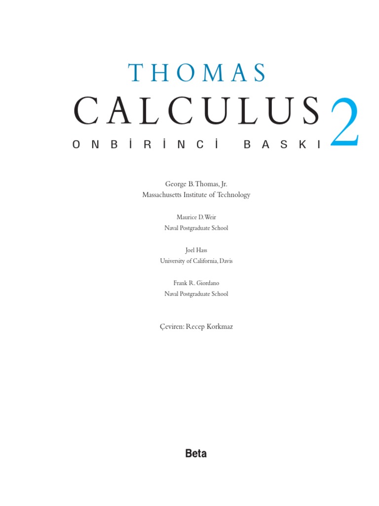 Thomas Calculus-2 11.baskıdan Çeviri | PDF