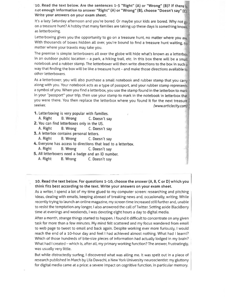 Simulare Reading BAC | PDF