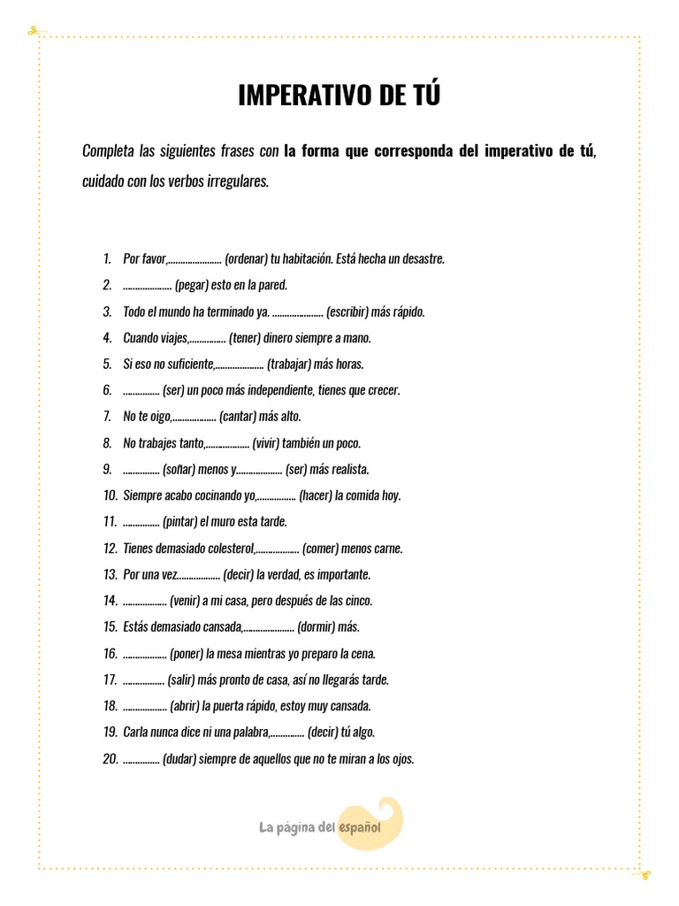 Tú Imperativo | PDF