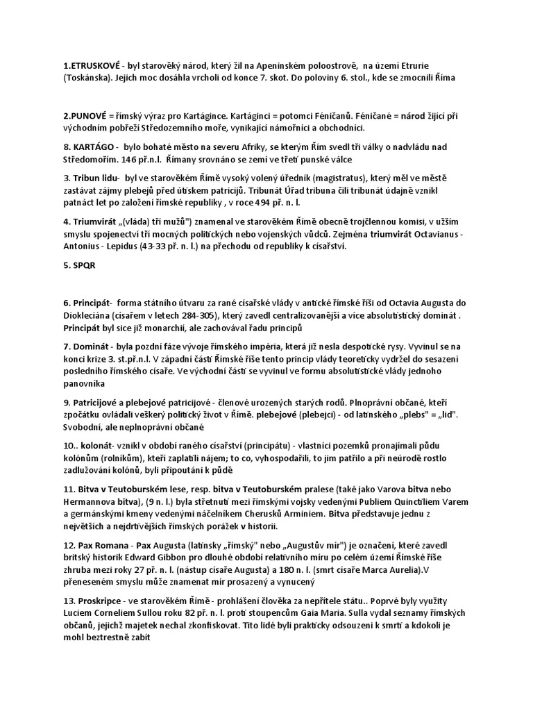 Dějepis Pojmy | PDF