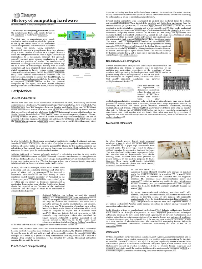 History of Computing Hardware - Wikipedia | Download Free PDF ...