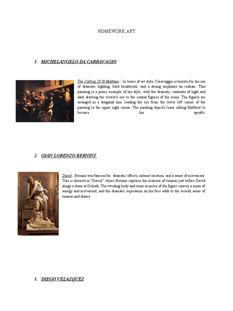 Homework Art | PDF | Composition (Visual Arts) | Paintings