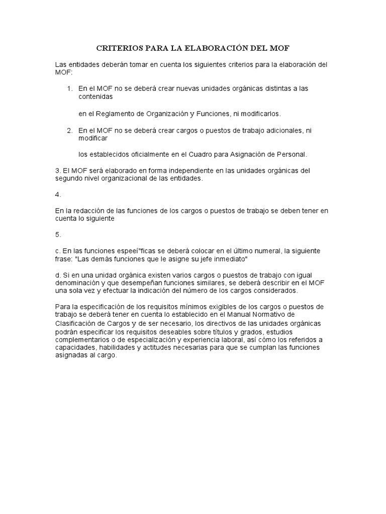 Criterios para La Elaboración Del Mof | PDF