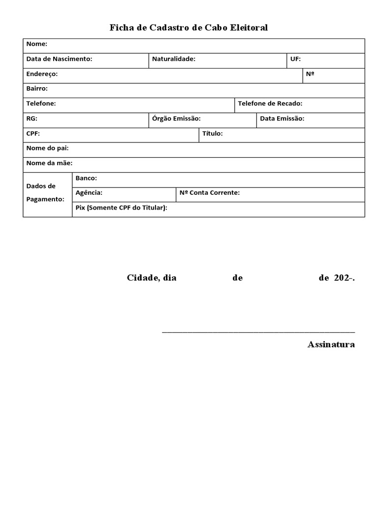 Formulário de Cadastro | PDF