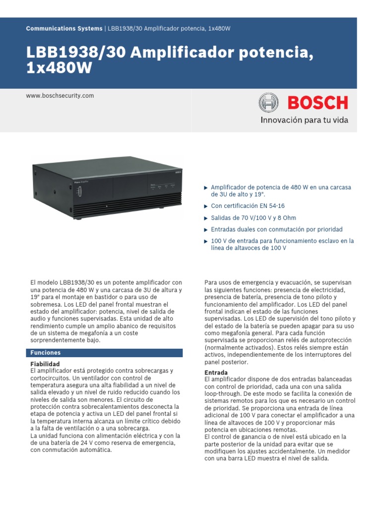 LBB1938 30 Data Sheet esES 68553595915 | PDF | Amplificador | Altoparlante