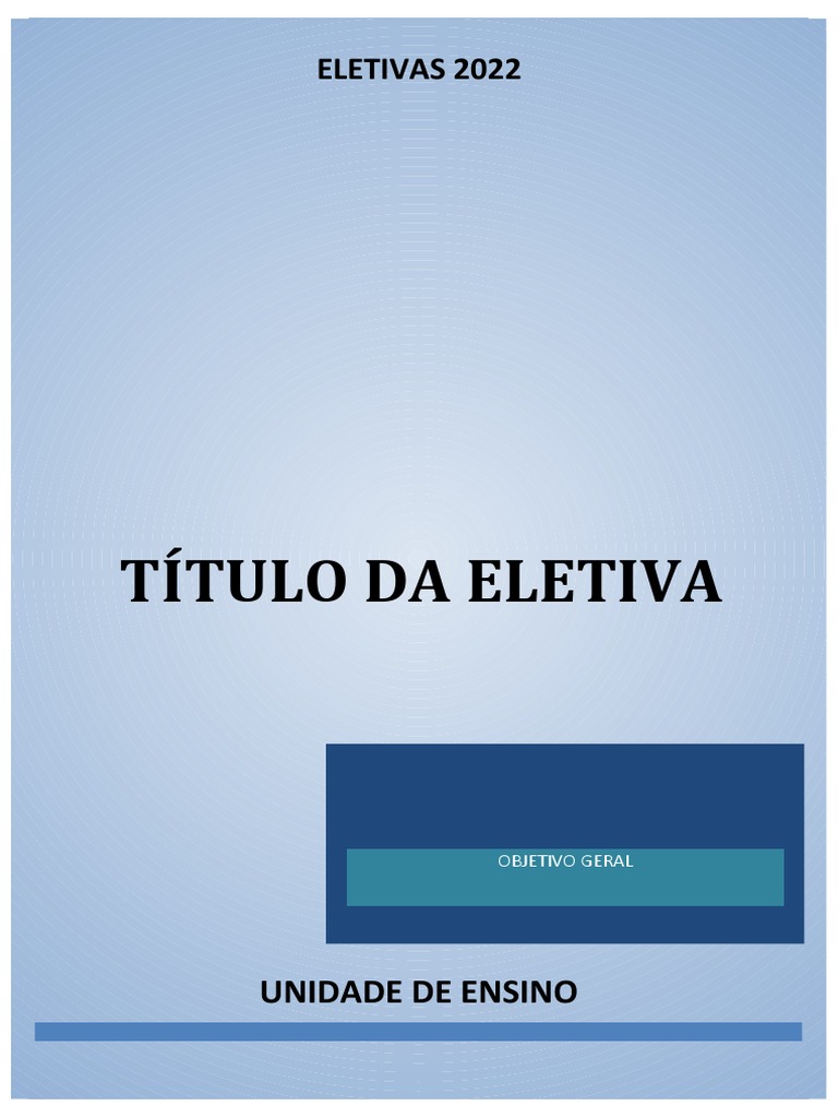 Modelo Ementa Eletiva | PDF