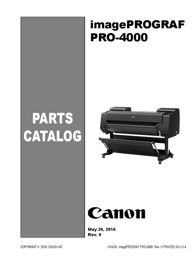 Canon ImagePROGRAF PRO-4000 Parts List | PDF | Manufactured Goods ...