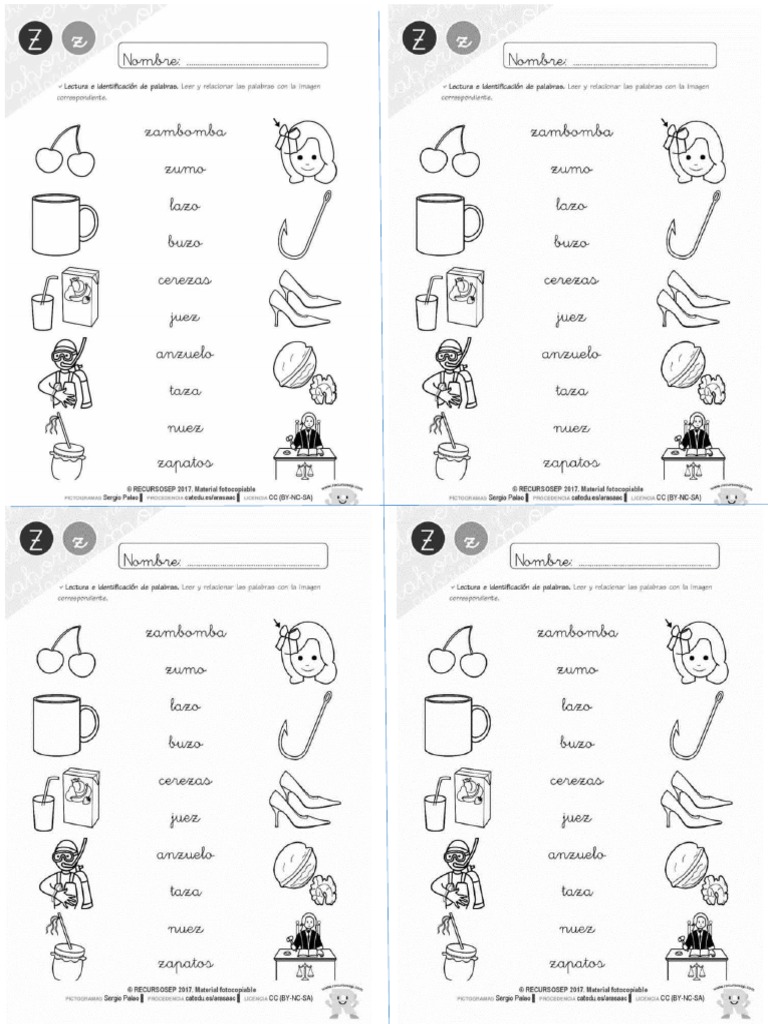 Actividad para Reforzar La Letra Z-4-2020 | PDF