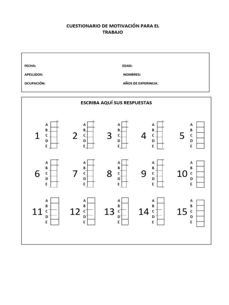 CMT - Hoja de Respuestas | PDF