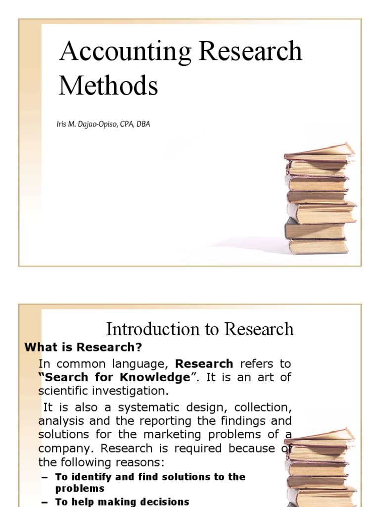 Accounting Research Methods | PDF | Methodology | Scientific Method