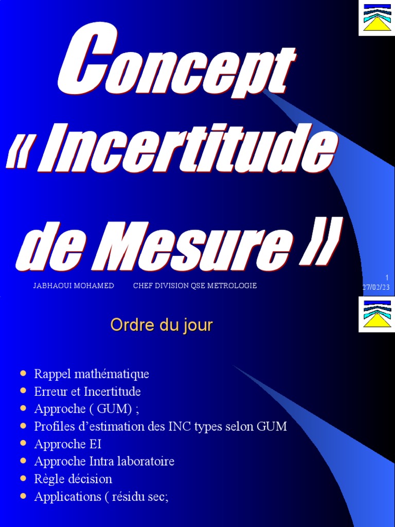 02incertitude de Mesure Chimie | PDF | Écart type | Métrologie