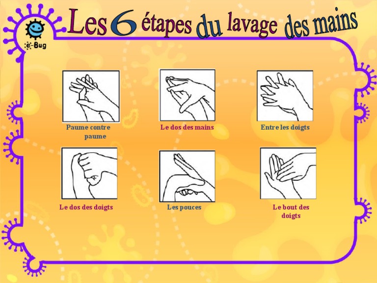 Les 6 Étapes Du Lavage Des Mains Poster | PDF