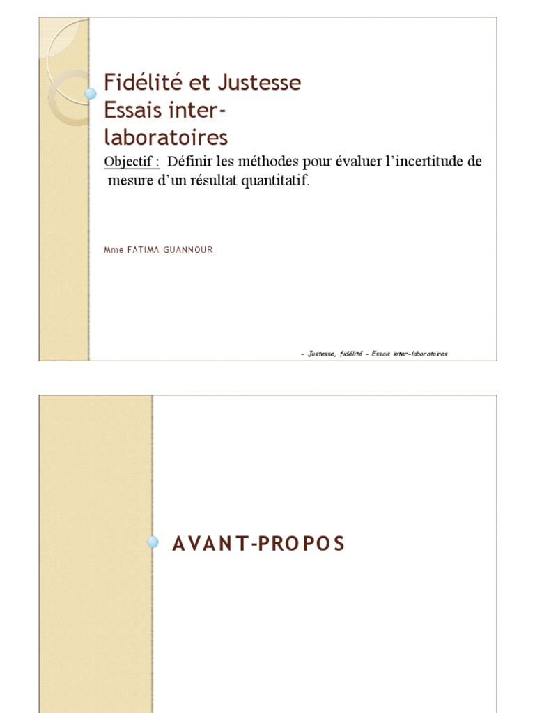Évaluation de la Justesse et Fidélité | PDF | Erreur de mesure | Moyenne