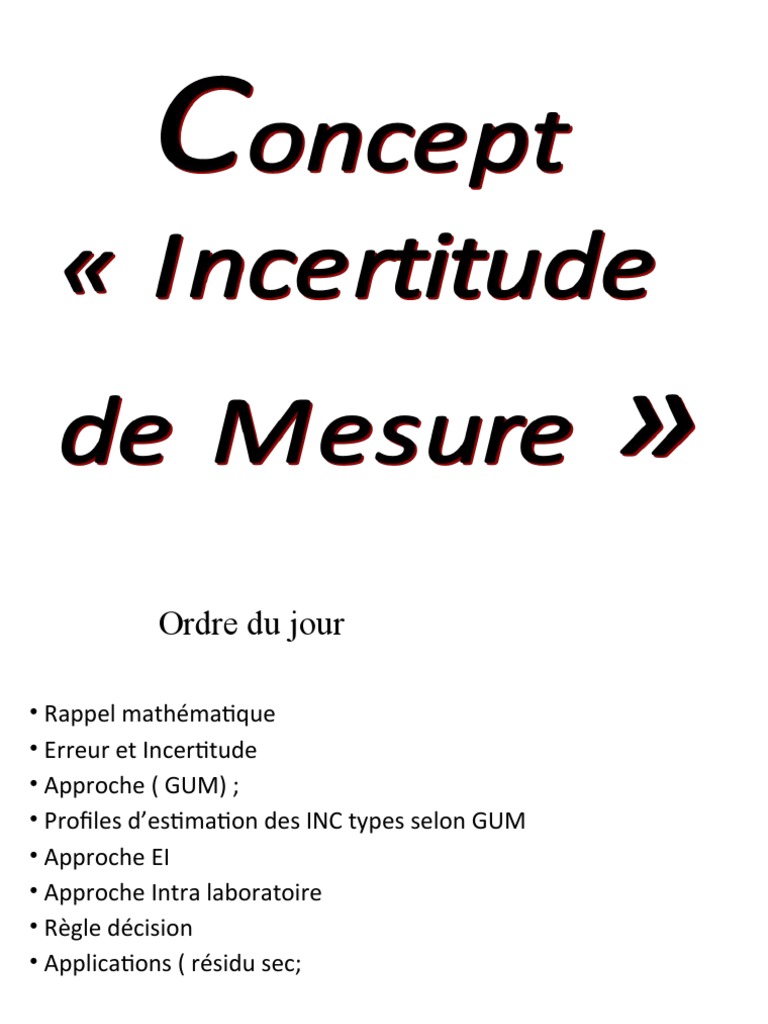 Incertitude de Mesure Chimie | PDF | Écart type | Erreur de mesure