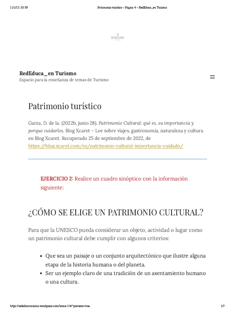 PATRIMONIO TURÍSTICO (Infografías) | Descargar gratis PDF | Turismo | Patrimonio cultural