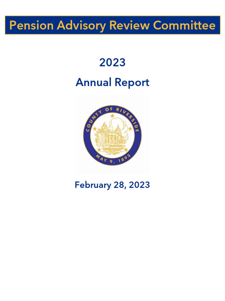 2023 Riverside County Pension Advisory Review Committee Report | PDF ...