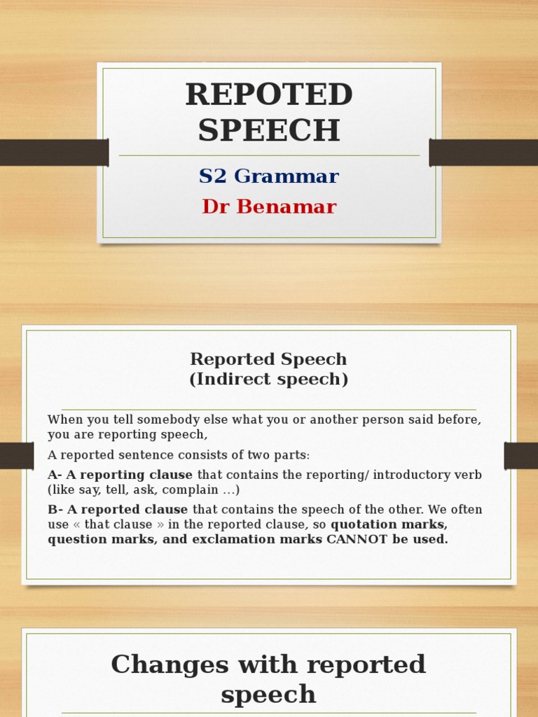 Reported Speech | PDF | Question | Linguistic Typology