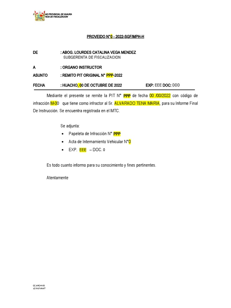 Modelo Proveido | PDF