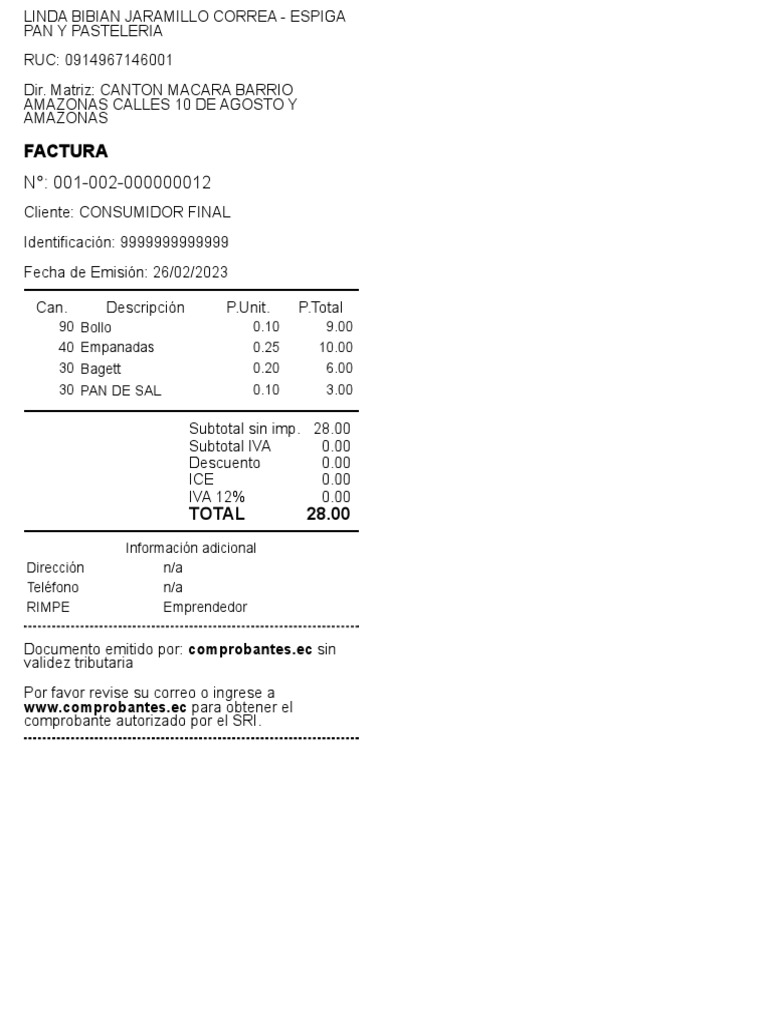 Ejemplo de Ticket de Compra | PDF | Finanzas y dinero