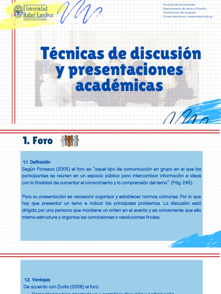 Técnicas de Discusión y Presentaciones Académicas | PDF | Conocimiento ...