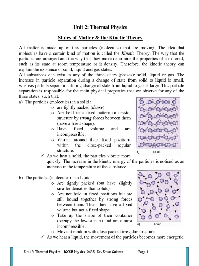 Unit 2 Thermal Physics CIE | PDF | Gases | Evaporation