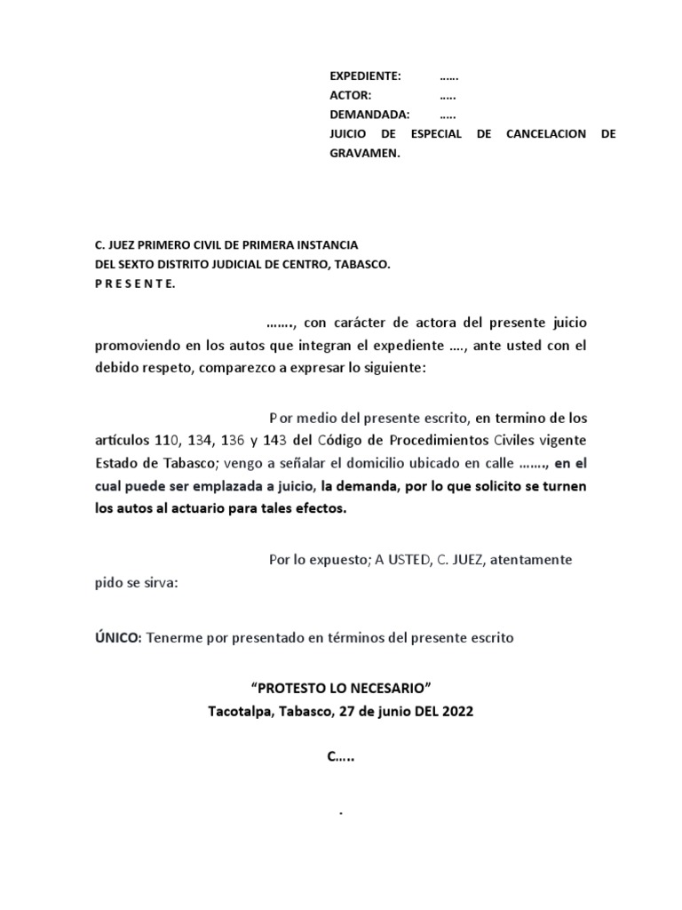 Señala Domicilio para Emplazar | PDF