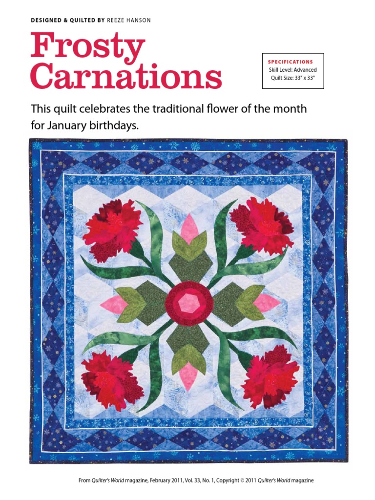 Carnations | PDF | Seam (Sewing) | Quilt