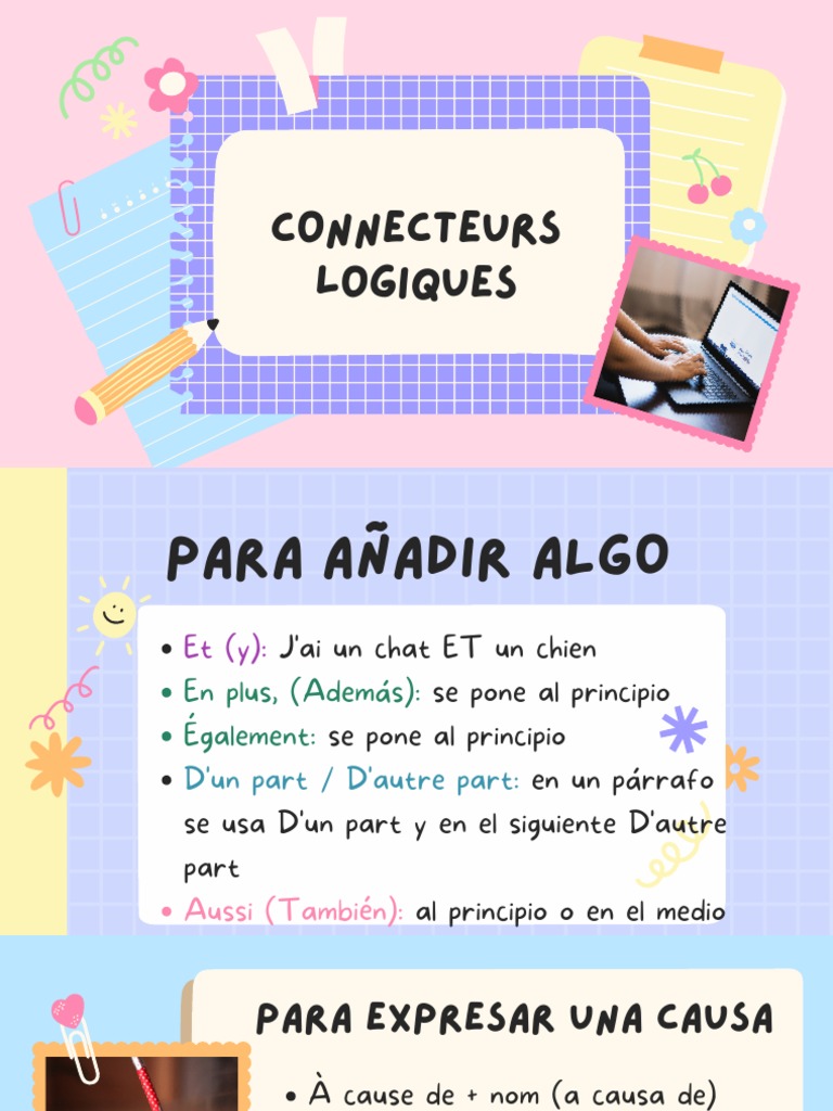 Connecteurs Logiques FLE BASIQUE | PDF