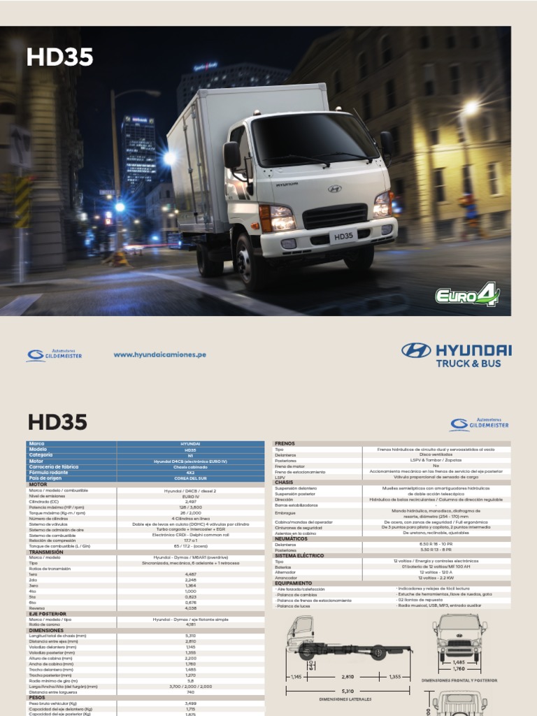 Hd35 Hyundai Camion | PDF | Bienes manufacturados | Ingeniería mecánica