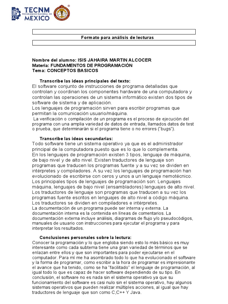 T1A1 Programación M | PDF | Programación de computadoras | Programación