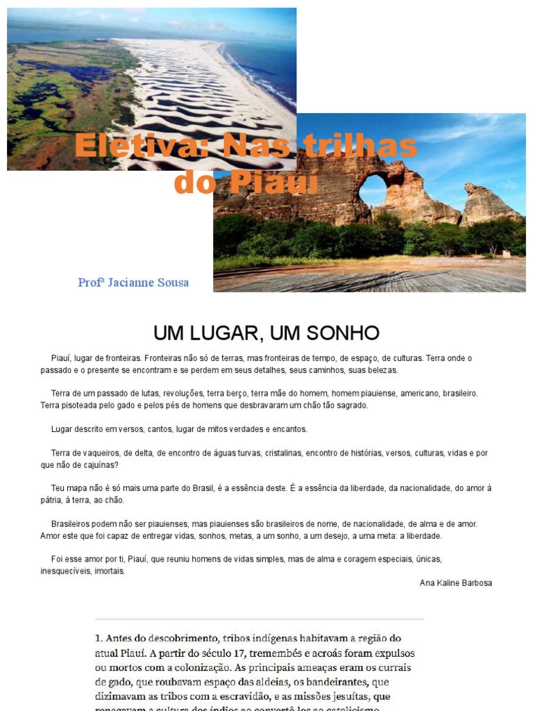 Eletiva Nas Trilhas Do Piauí | PDF