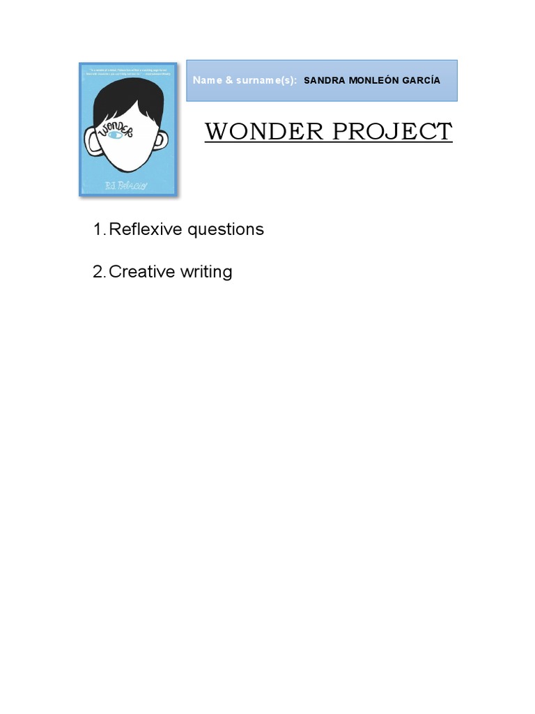 Wonder Project - Sandra Monleón García 1ºb | PDF | Friendship | Bullying