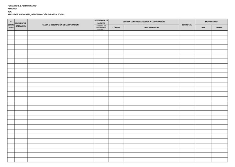 Formato Libro Diario | PDF