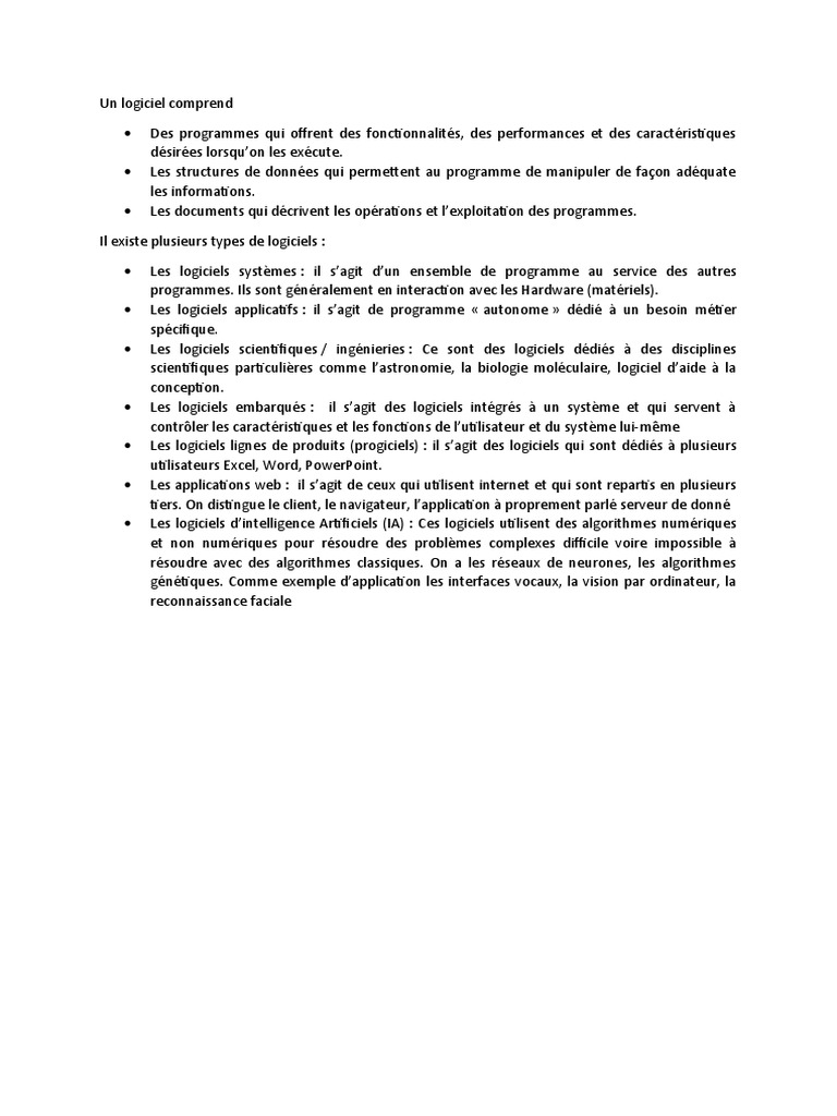Types de logiciels et leurs fonctions | PDF | Ordinateurs
