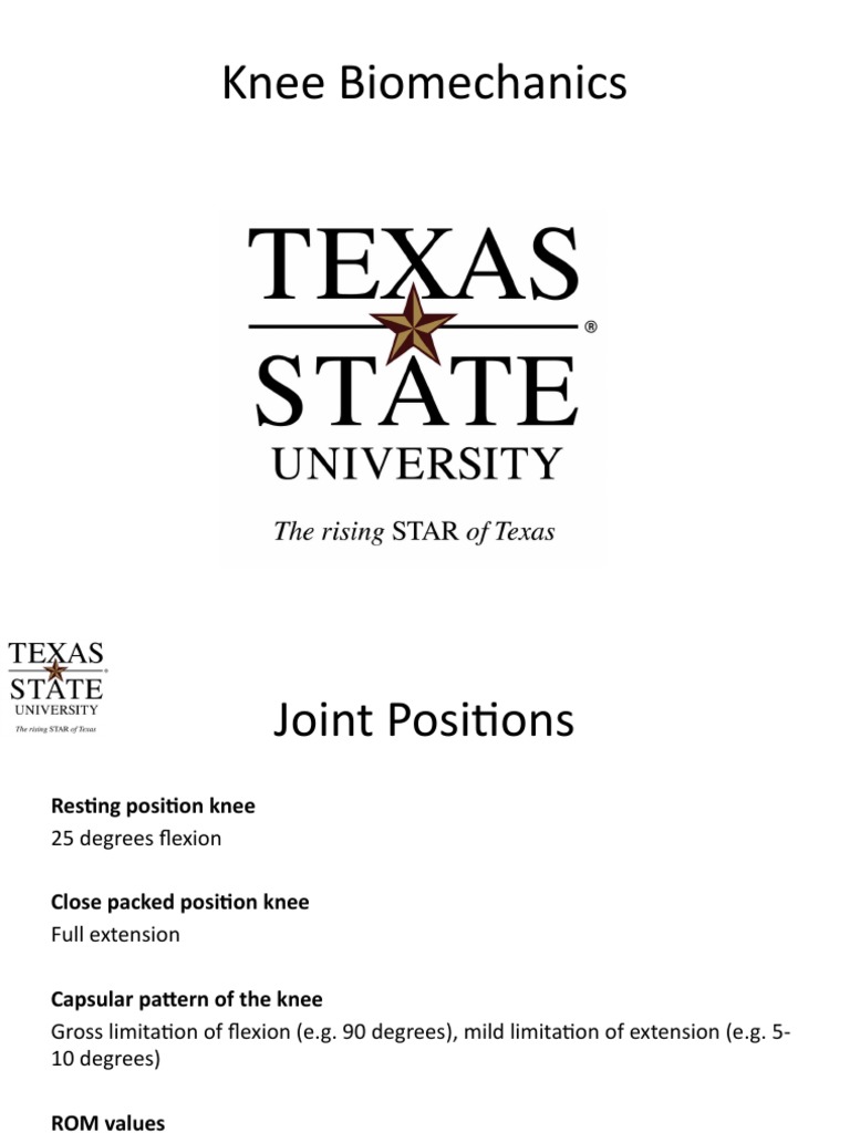 Knee Biomechanics | PDF | Knee | Anatomical Terms Of Motion