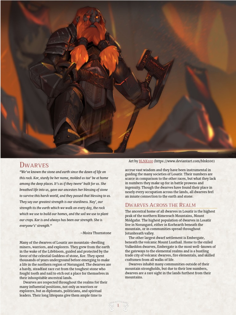 Dwarves PDF | Download Free PDF | Dwarf (Dungeons & Dragons)