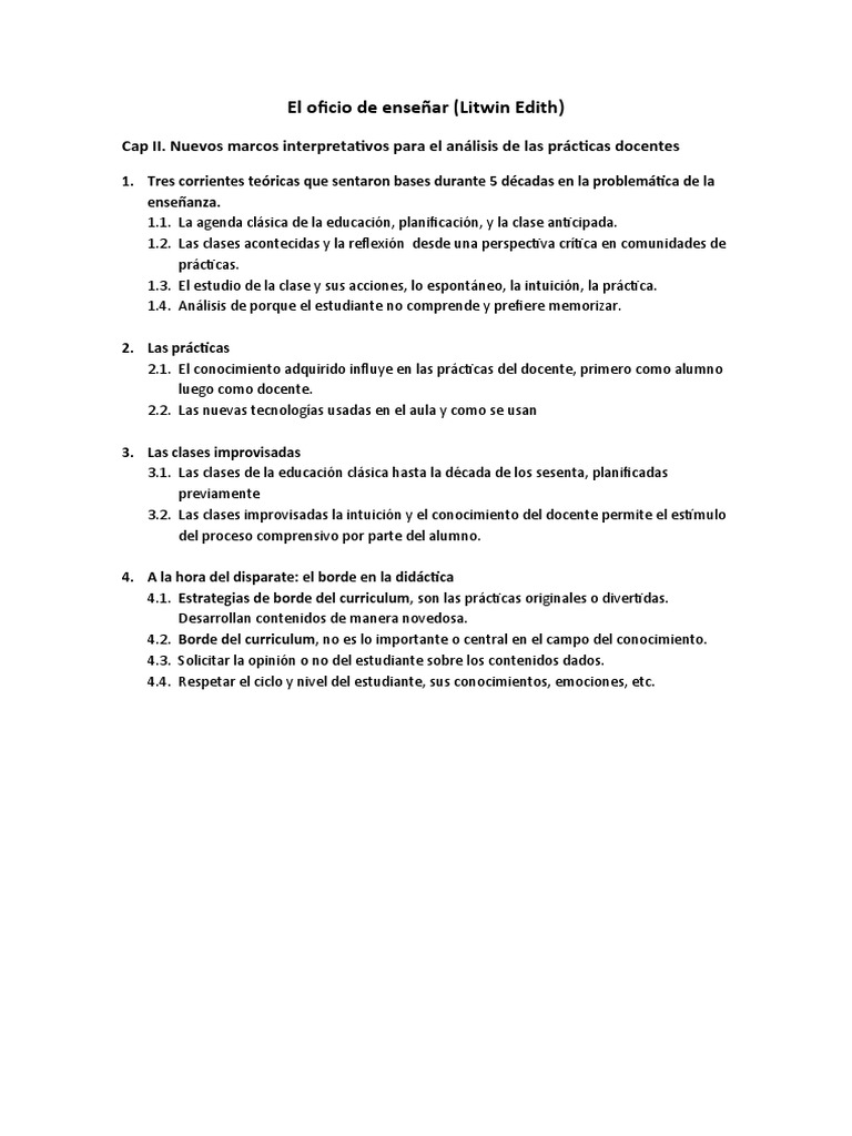 Cap 2 Edith Litwin Resumen | PDF