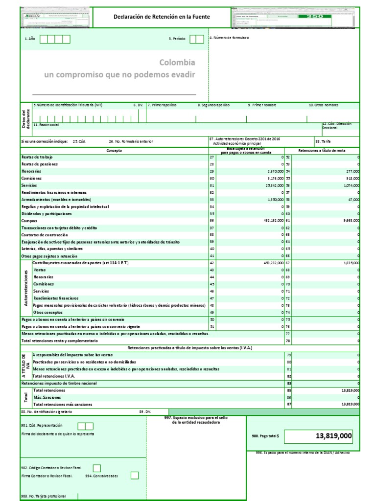 Formulario IVA 300 RETENCION 350 (5) (Autoguardado) | PDF | Impuesto al valor agregado | Economias
