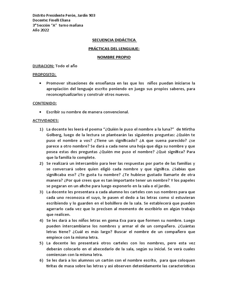 SD Nombre Propio | PDF