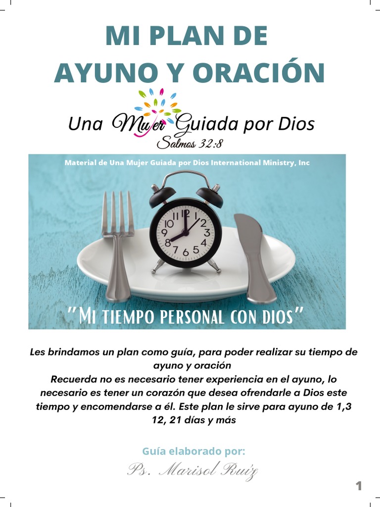 Mi Plan de Ayuno y Oración Tipos de Ayuno Material de Una Mujer Guiada Por Dios International ...