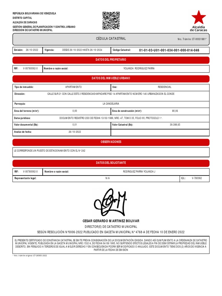 Cédula Catastral: Datos Del Propietario | PDF | Ley de Propiedad