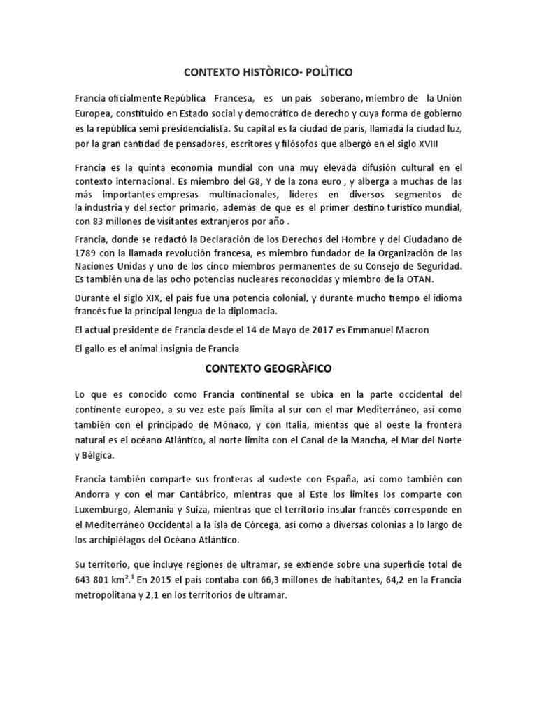 Contexto Històrico Polìtico y Geogràfico | PDF