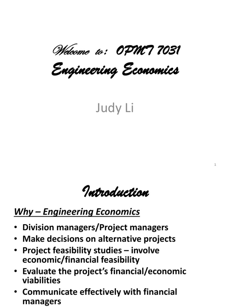 Engineering Economics Overview and Concepts | PDF | Present Value ...