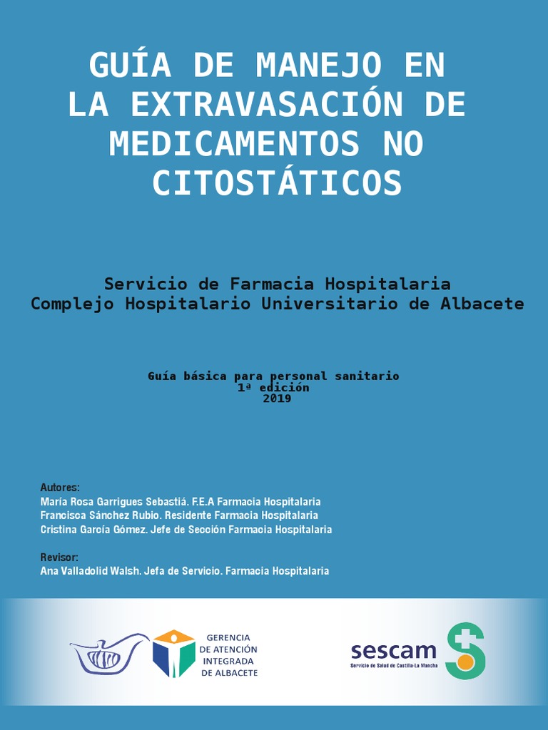 Guia de Manejo en La Extravasacion de Medicamentos No Citostaticos ...
