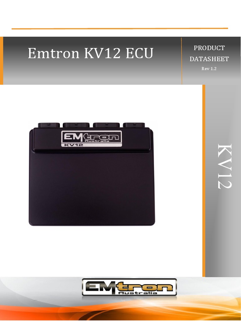 Kv12 Ecu Datasheet Emtron | PDF | Power Supply | Electric Motor