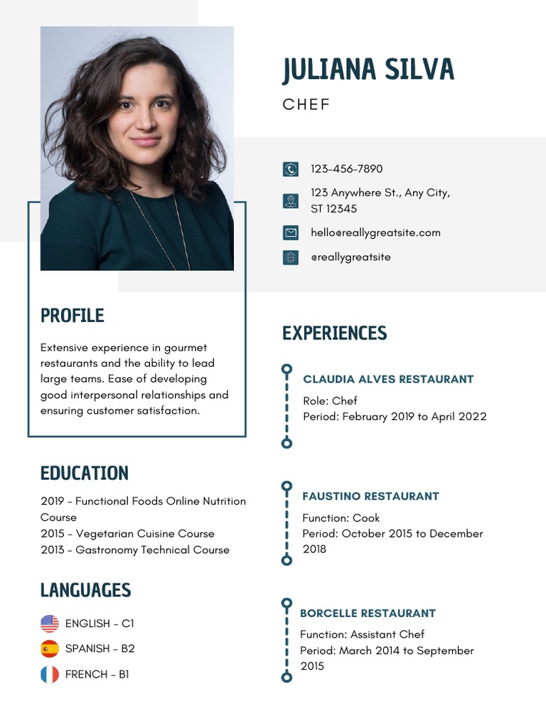 White Chef Simple Curriculum Vitae | PDF