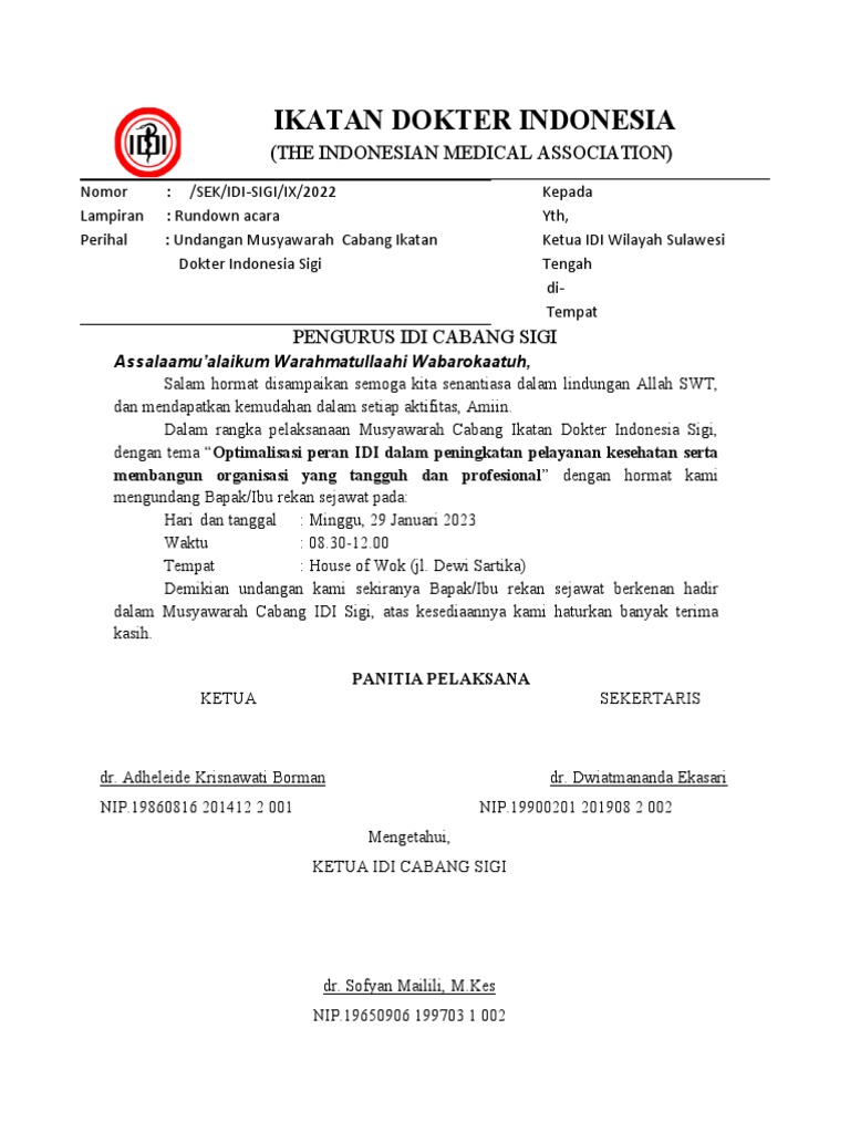 IDI Undangan Muscab | PDF