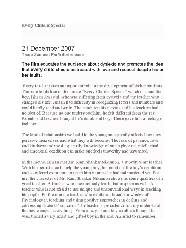 Every Child Is Special | PDF | Teachers | Knowledge